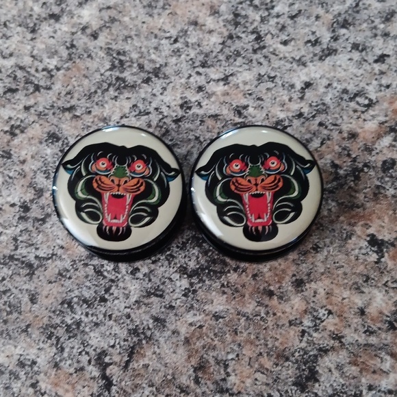 Jewelry | Tiger Acrylic Double Flare Screw On Gauges | Poshmark